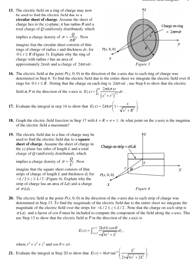 Solved Guided Project 70: Electric Field Integrals. In its | Chegg.com