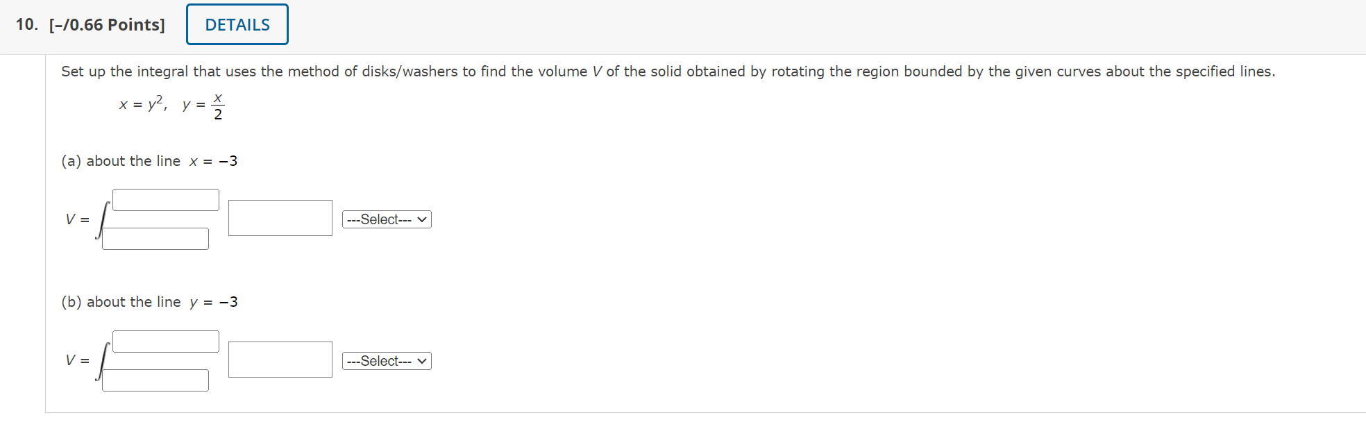 Solved Set up the integral that uses the method of | Chegg.com