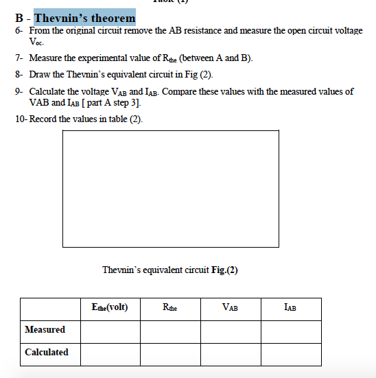 Solved Procedure A Superposition Theorem 1 Setup The