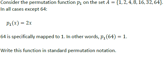 Solved Consider the permutation function P1 on the set A = | Chegg.com