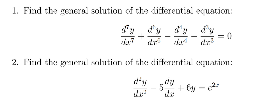 Solved 1. Find the general solution of the differential | Chegg.com