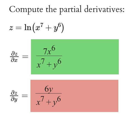 Solved Compute the partial derivatives: z=x2+y27xCompute the | Chegg.com Solved Compute the partial derivatives: z=x2+y27xCompute the | Chegg.com