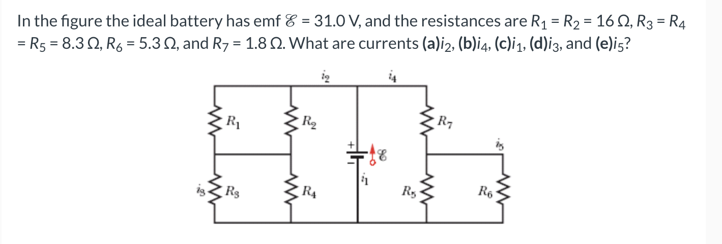 Solved In the figure the ideal battery has emf E=31.0 V, and | Chegg.com