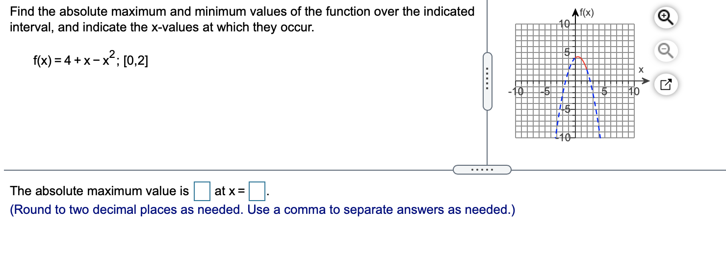 Solved Find the absolute maximum and minimum values of the | Chegg.com