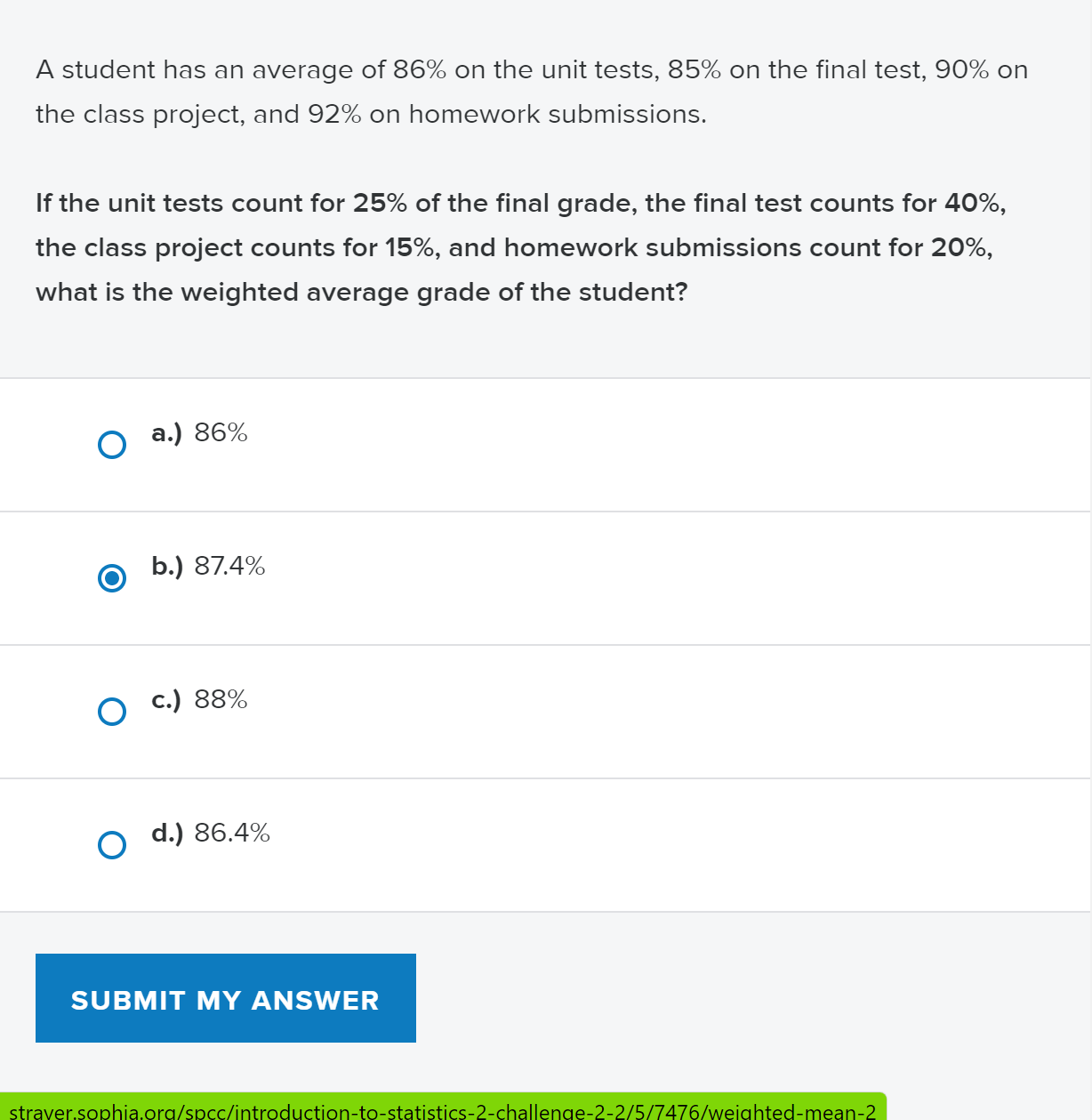 Solved A student has an average of 86% on the unit tests, | Chegg.com Solved A student has an average of 86% on the unit tests, | Chegg.com