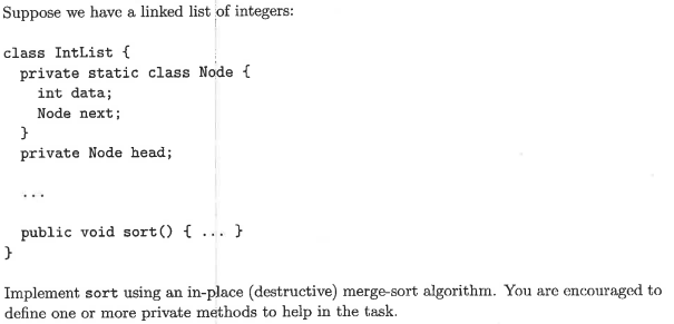 Solved Suppose We Have A Linked List Of Integers Class 