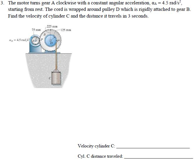 Solved The motor turns gear A clockwise with a constant | Chegg.com