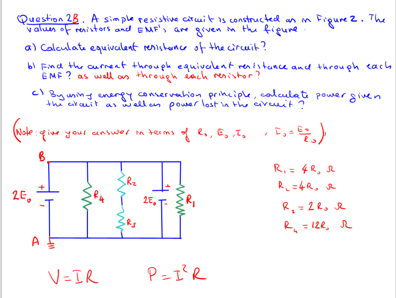 Solved Figurez. The Question 2B. A simple resistive circuit | Chegg.com