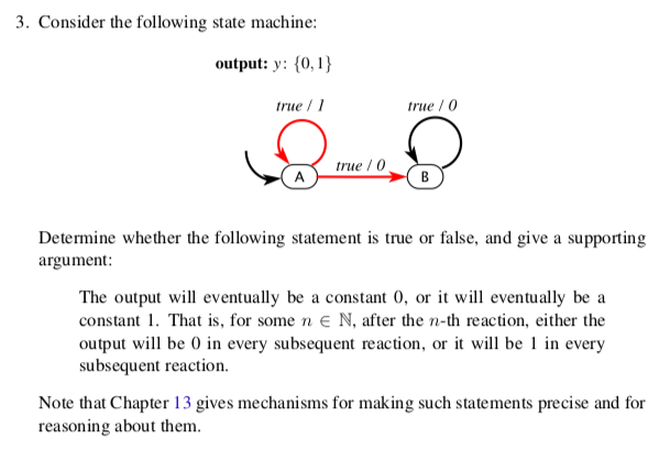 Solved . Consider the following state machine: output: y: | Chegg.com