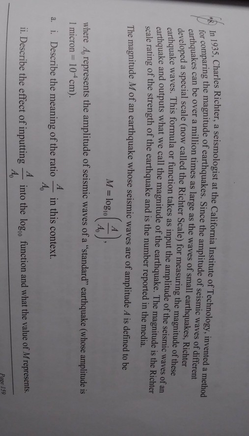 Solved In 1935, Charles Richter, a seismologist at the | Chegg.com
