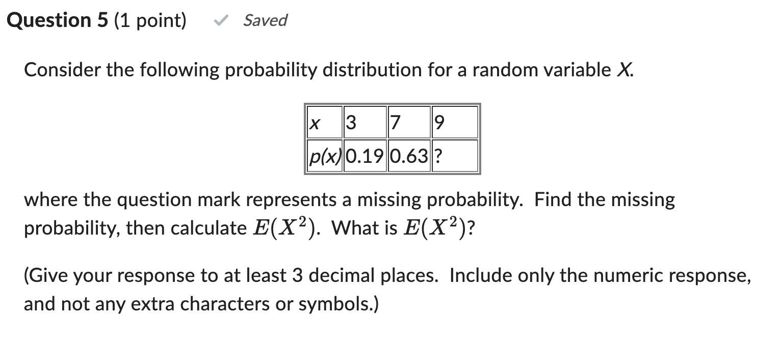 Solved Consider the following probability distribution for a | Chegg.com