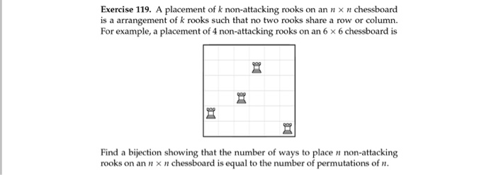 Solved Exercise 119. A placement of k non-attacking rooks on | Chegg.com Solved Exercise 119. A placement of k non-attacking rooks on | Chegg.com