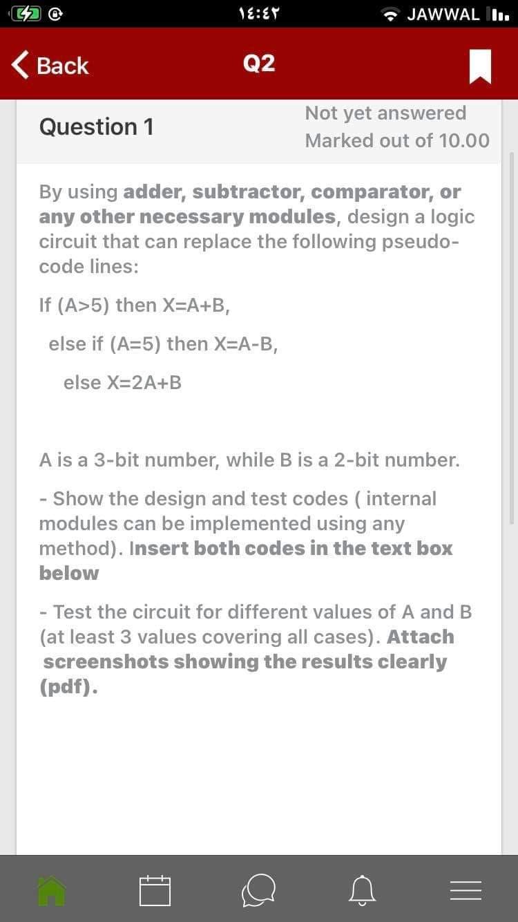 Solved VE:ET JAWWAL I