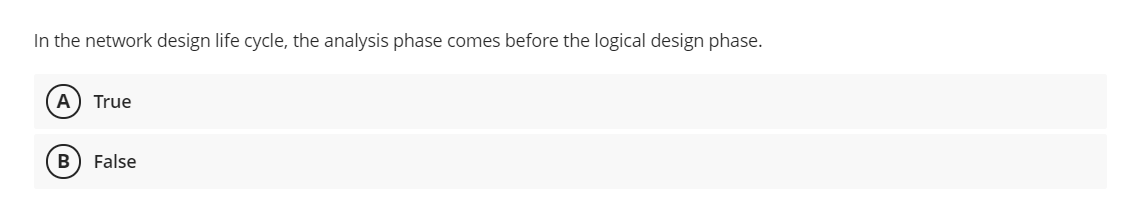 Solved In the network design life cycle, the analysis phase | Chegg.com