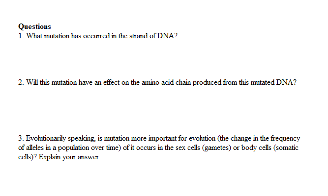 Problem 4 Mutation In lab 2, problem 3, you | Chegg.com