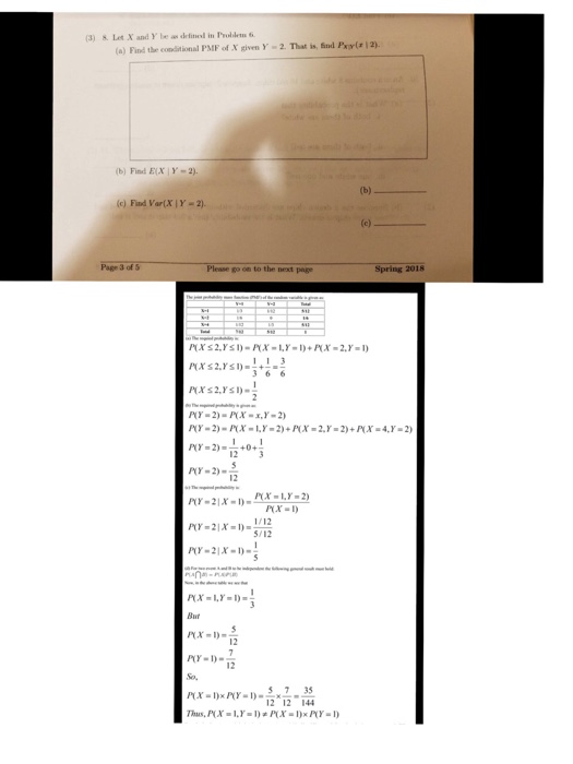 Solved 2). (a) Find the conditional PMF of X given Y " 2 | Chegg.com