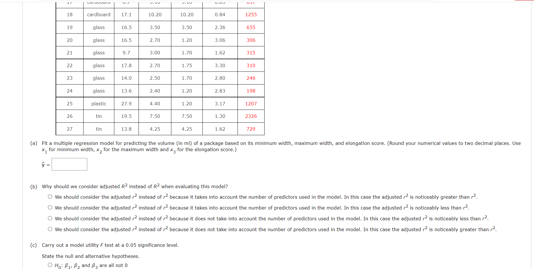(b) Why should we consider adjusted R2 instead of R2 | Chegg.com
