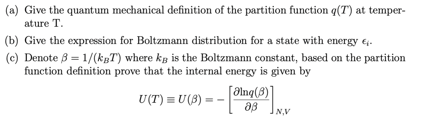 Solved (a) Give the quantum mechanical definition of the | Chegg.com