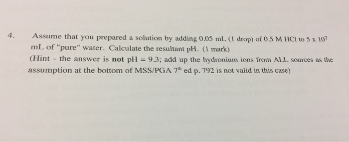 Solved Assume that you prepared a solution by adding 0.05 mL | Chegg.com