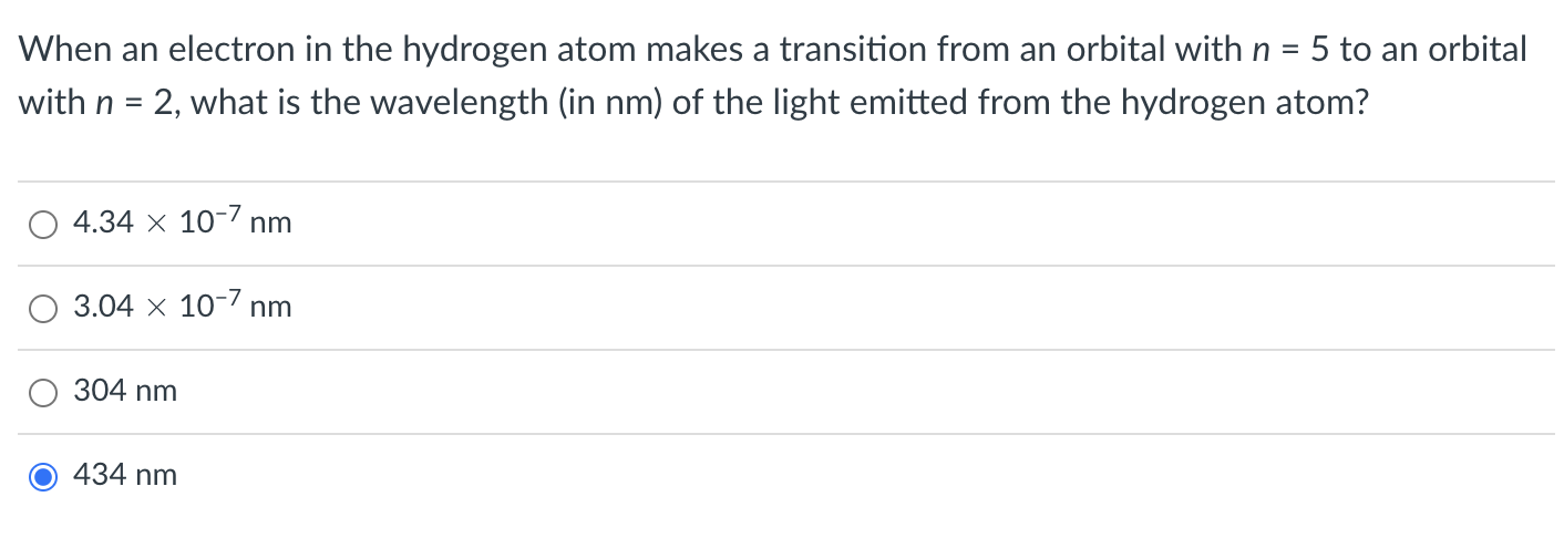 Solved When An Electron In The Hydrogen Atom Makes A