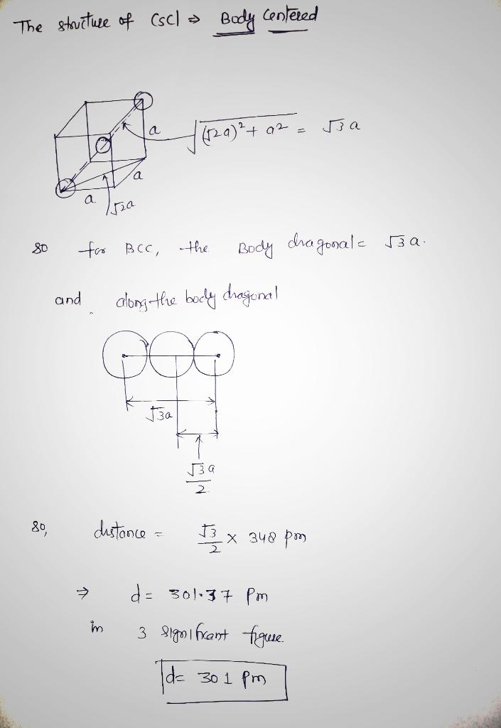Solved The generic CSCL crystal structure is shown below. If | Chegg.com