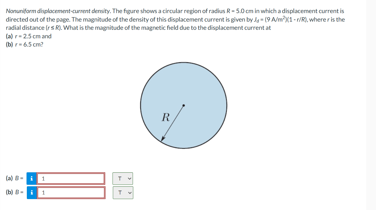 Solved Nonuniform Displacement Current Density The Figure