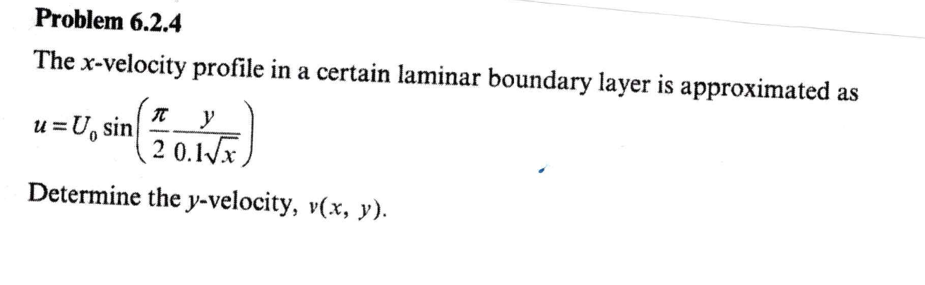 Solved The x-velocity profile in a certain laminar boundary | Chegg.com