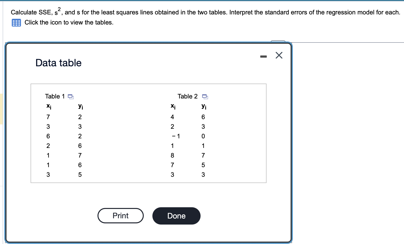 Solved Calculate SSE, s2, and s for the least squares lines | Chegg.com