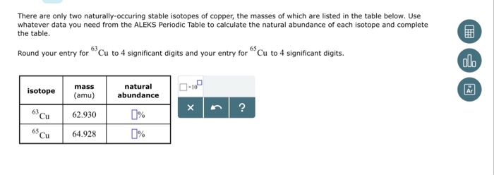 Solved There are only two naturally-occuring stable isotopes | Chegg.com