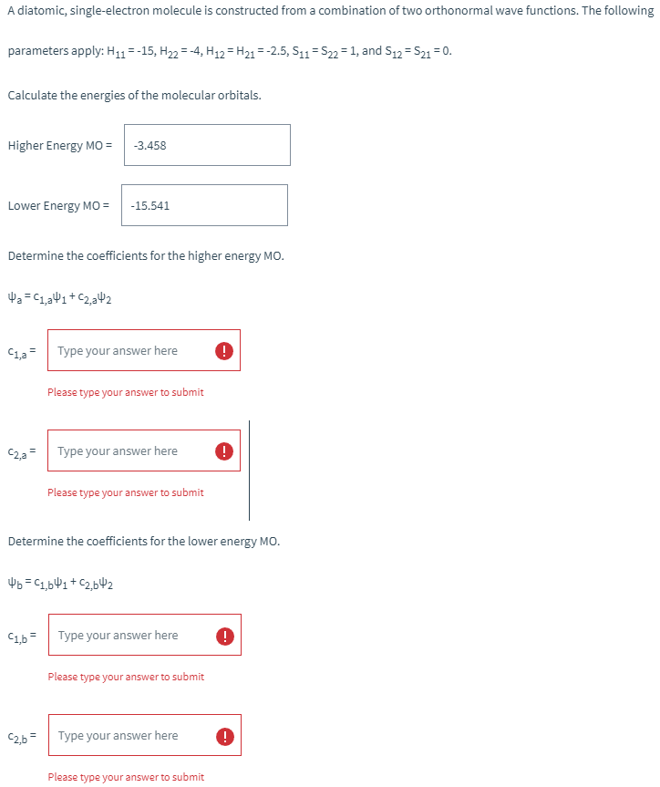Solved A Diatomic Single Electron Molecule Is Constructed