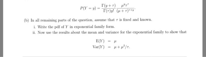 Solved Please write the given PDF to exponential family form | Chegg.com