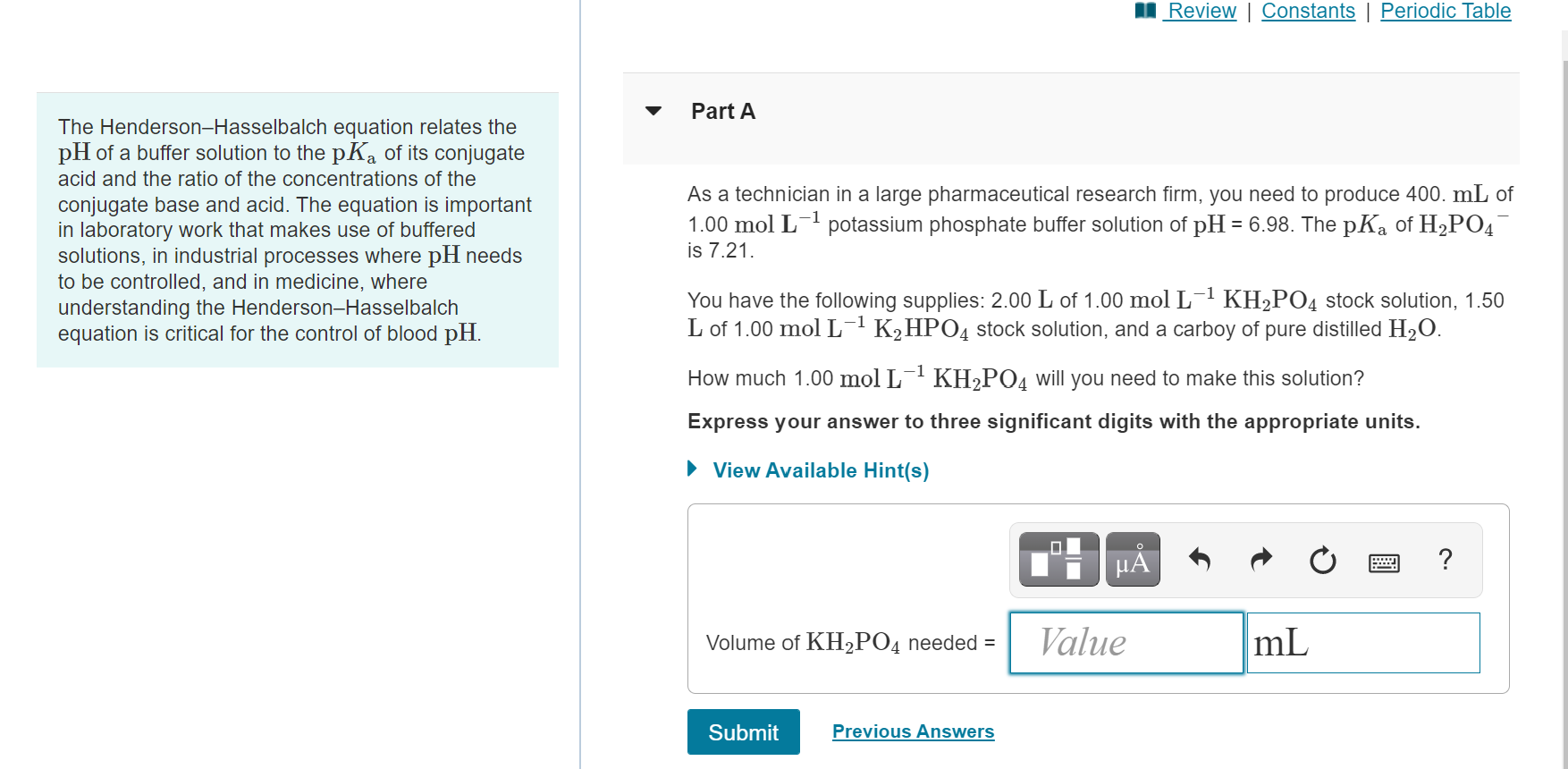 Solved Review | Constants | Periodic Table Part A The | Chegg.com