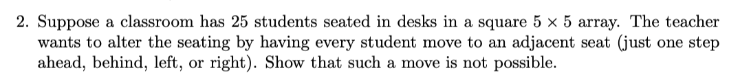 Solved 2. Suppose a classroom has 25 students seated in | Chegg.com