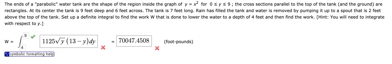 Solved The ends of a "parabolic" water tank are the shape of | Chegg.com