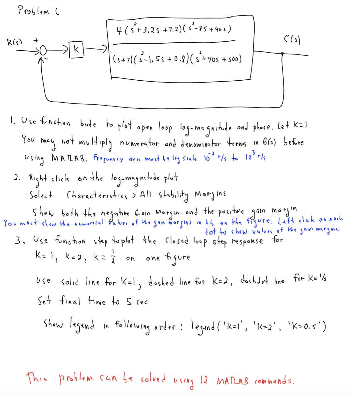 Solved Use function bode to plot open loop log-magnitude and | Chegg.com