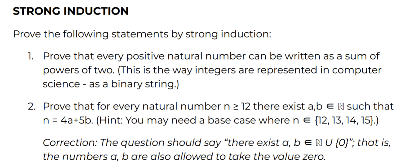 Solved STRONG INDUCTIONProve the following statements by | Chegg.com