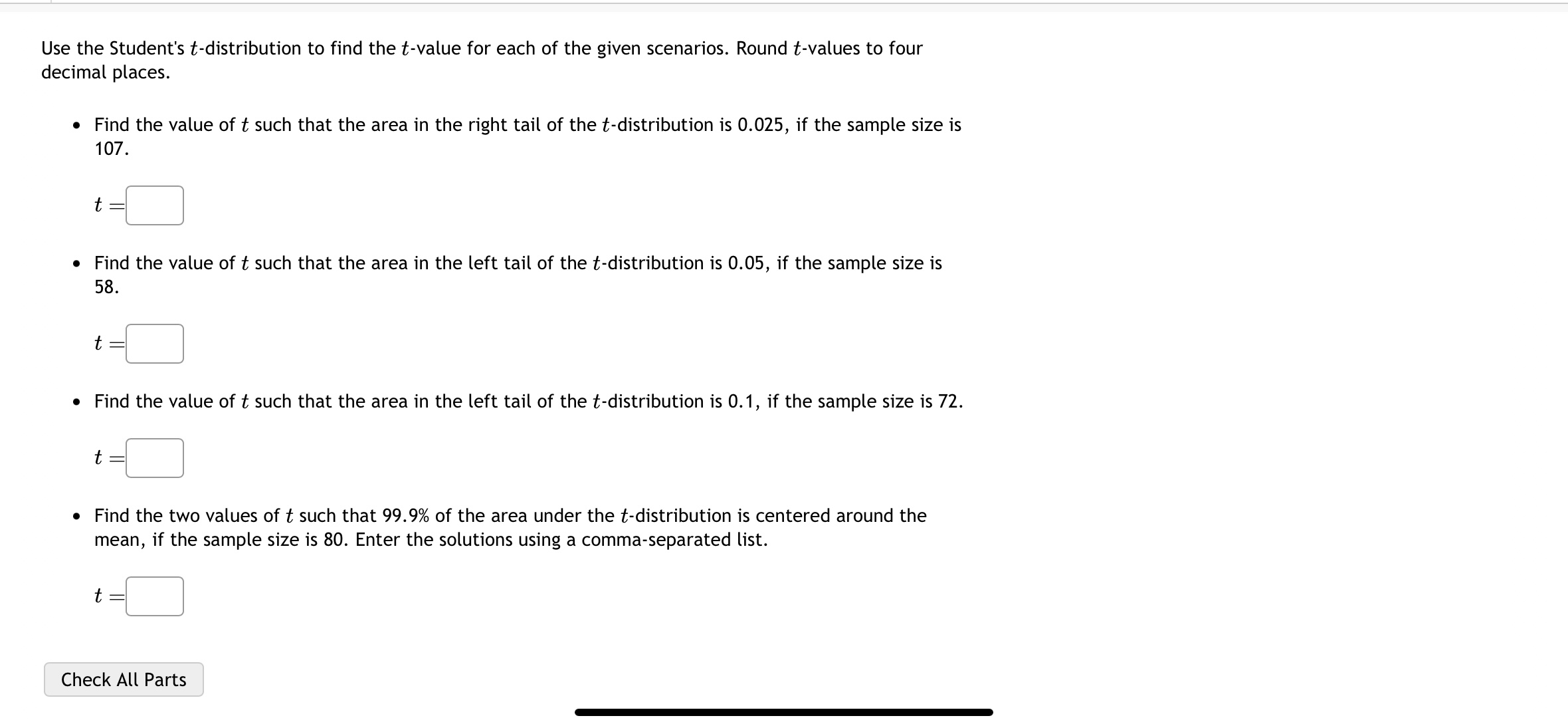 Use the Student's t-distribution to find the t-value | Chegg.com