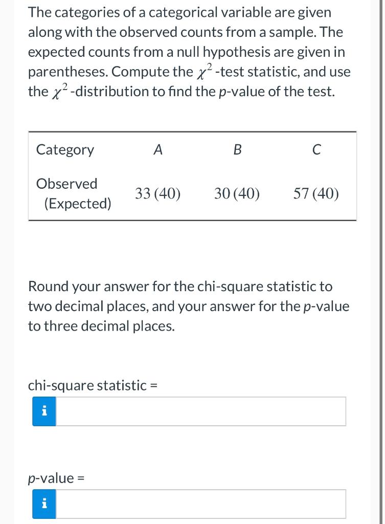 Solved The categories of a categorical variable are given | Chegg.com