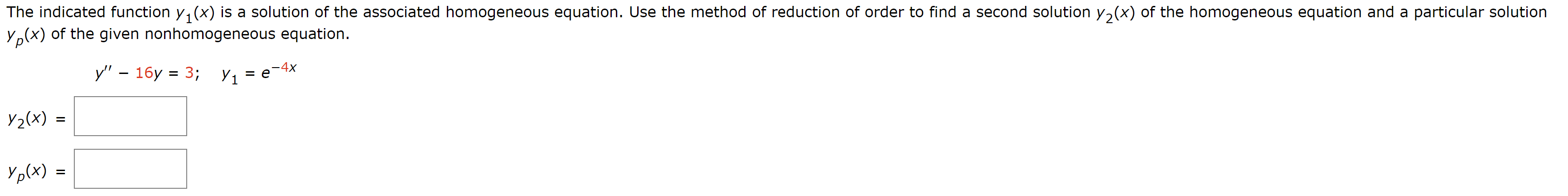 Solved yp(x) of the given nonhomogeneous equation. | Chegg.com