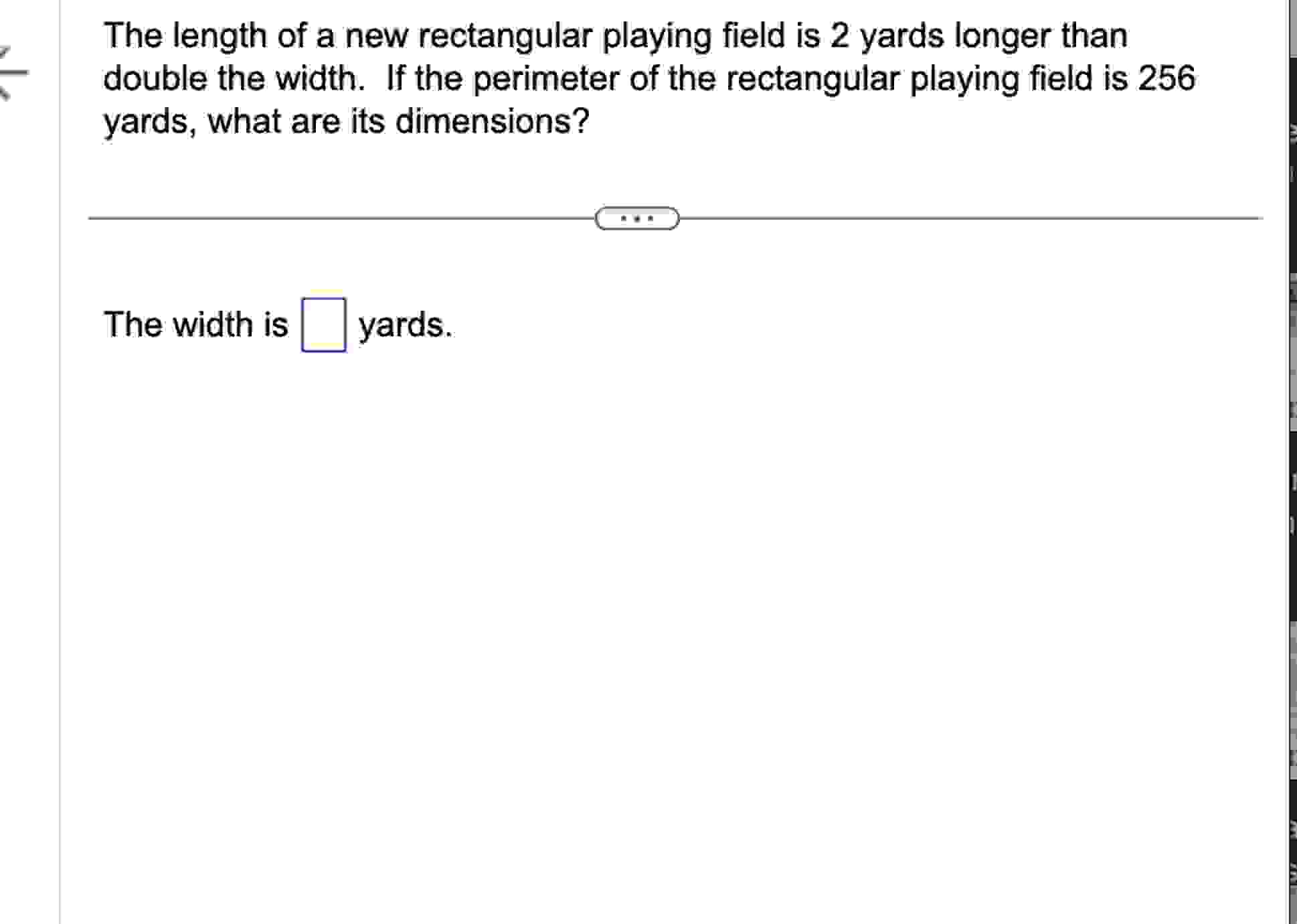 Solved The length of a new rectangular playing field is 2 | Chegg.com