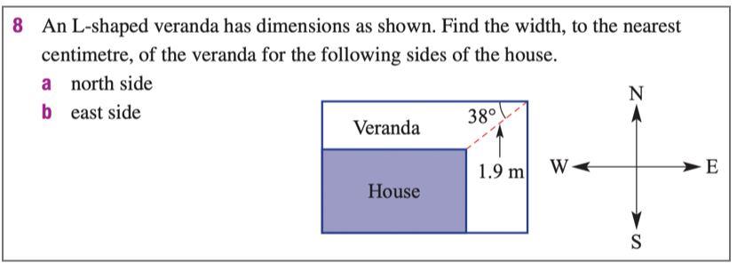 Solved 8 An L-shaped veranda has dimensions as shown. Find | Chegg.com