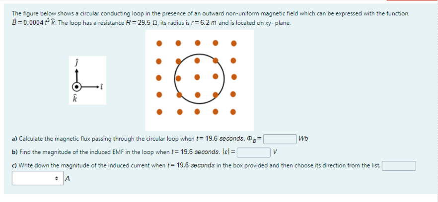 Solved The figure below shows a circular conducting loop in | Chegg.com