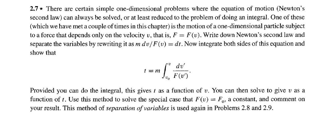 Solved 2.7 There are certain simple one-dimensional problems | Chegg.com