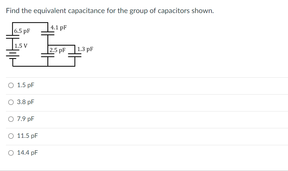 Solved Find the equivalent capacitance for the group of | Chegg.com