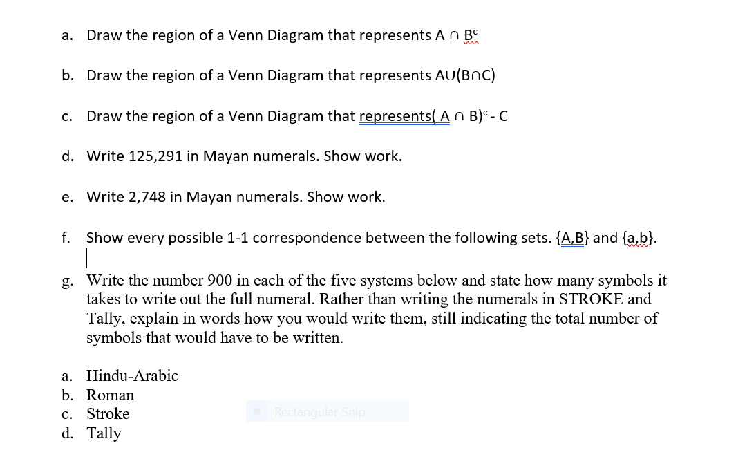 Solved a. Draw the region of a Venn Diagram that represents | Chegg.com