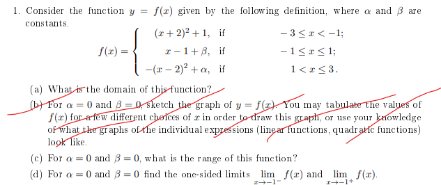 Solved 1. Consider the function y=f(x) given by the | Chegg.com