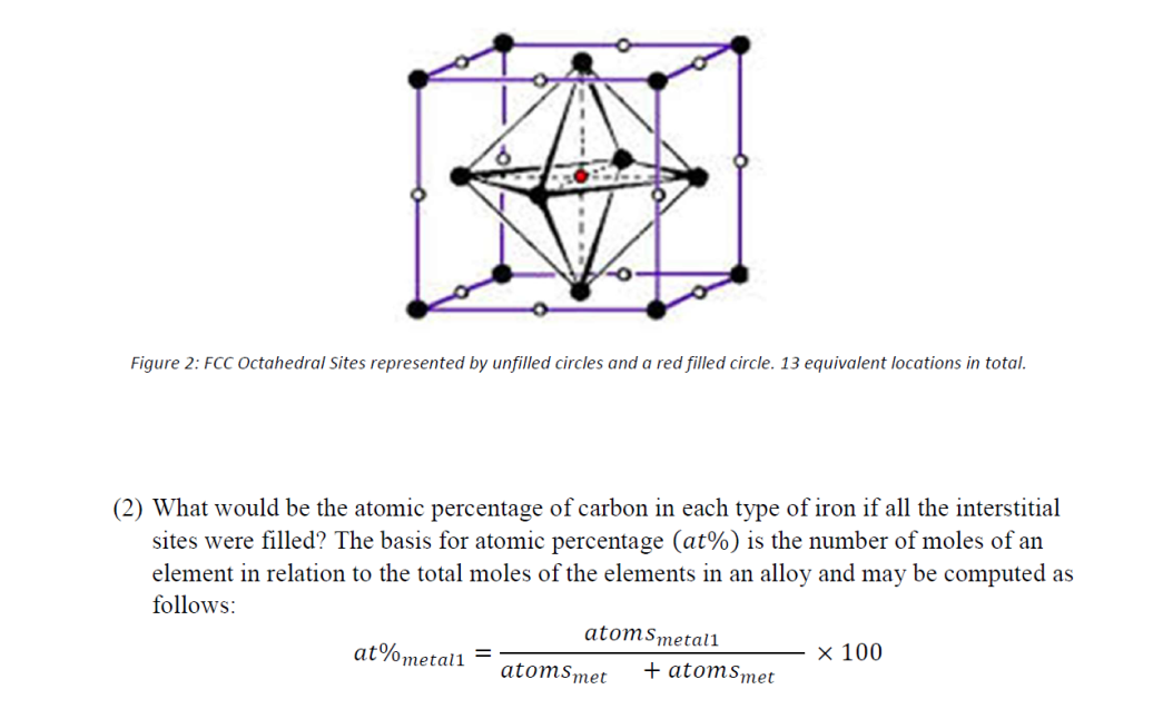 Solved Figure 2: FCC Octahedral Sites represented by | Chegg.com