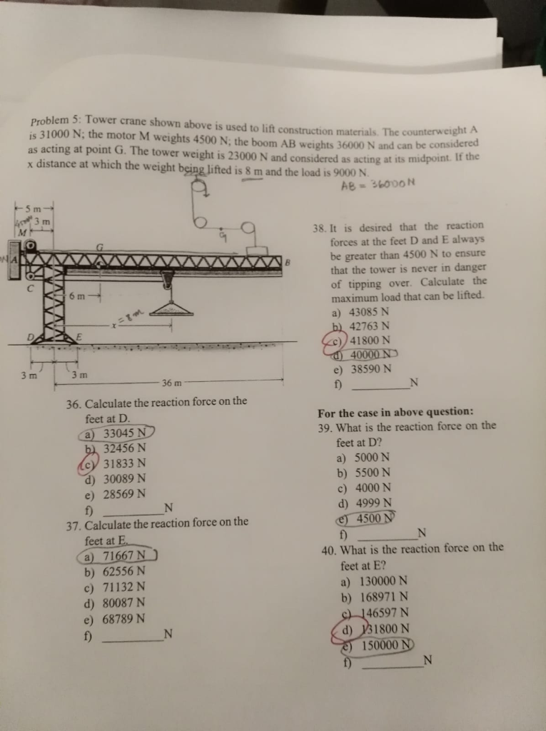Solved Problem 5: Tower crane shown above is used to lift | Chegg.com