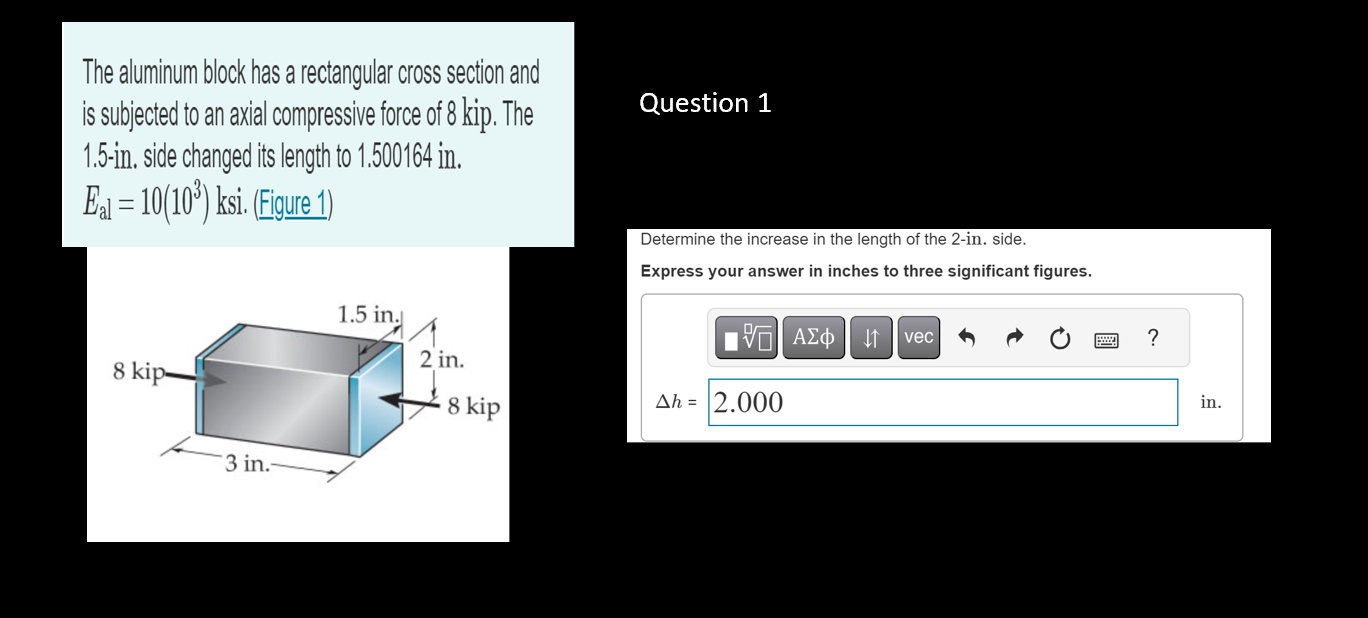 Solved The Aluminum Block Has A Rectangular Cross Section