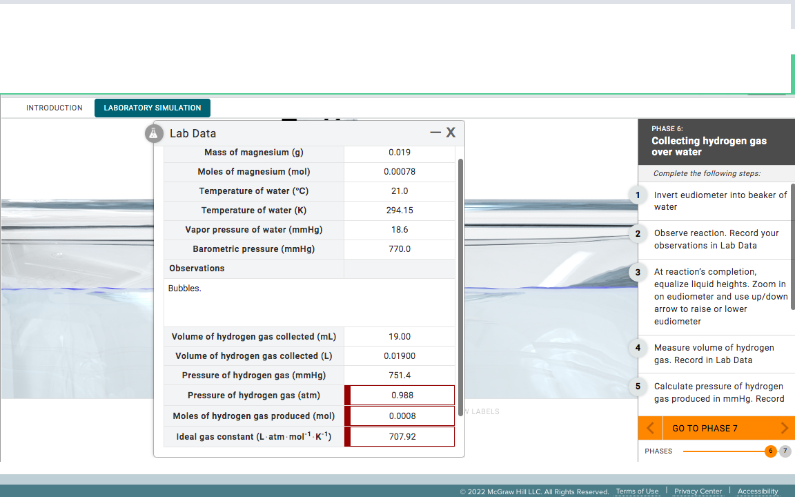Solved Pressure of hydrogen gas (atm) Moles of hydrogen gas | Chegg.com